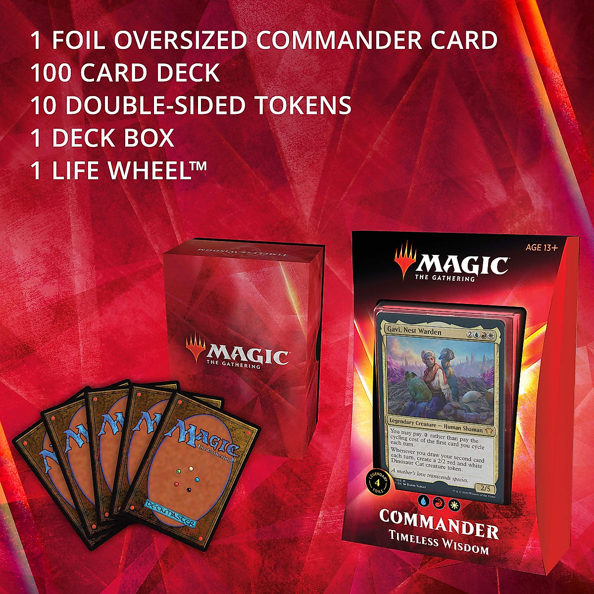 Magic: The Gathering Timeless Wisdom Ikoria Commander Deck | 100 Card Deck | 4 Foil Legendary Creatures