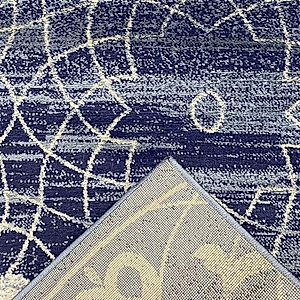 LUXE WEAVERS Cambridge 4073 Blue 8x10 Mandala Rug