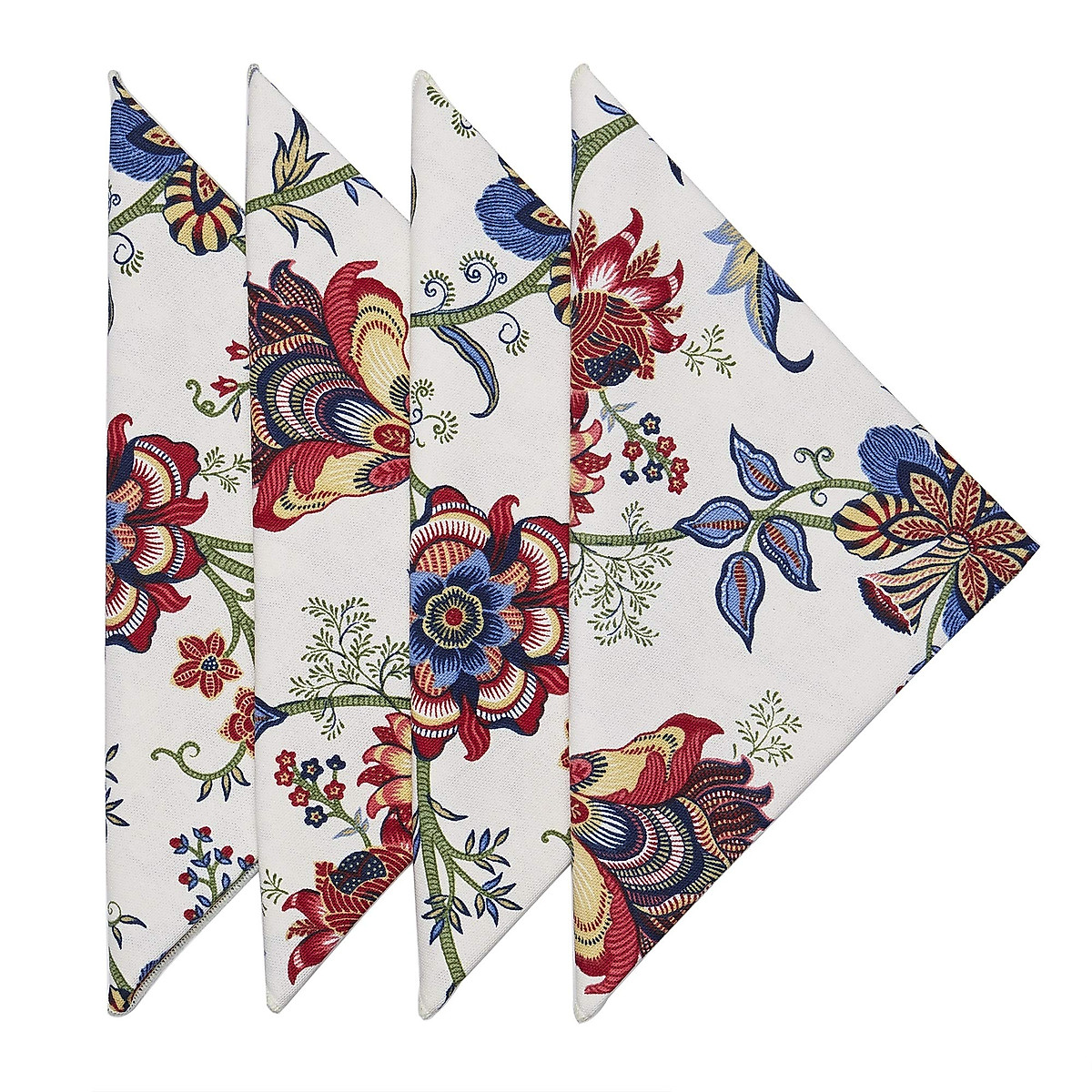 Decorative Things Cloth Napkins Set of 4 Cotton Table Linen Napkins Dinner Wedding Table Décor Bridal Shower Garden Party Floral, 18"x 18" Made in USA