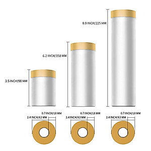 MyLifeUNIT Tape and Drape, Assorted Masking Paper for Automotive Painting Covering (66-Feet, 3 Sizes)