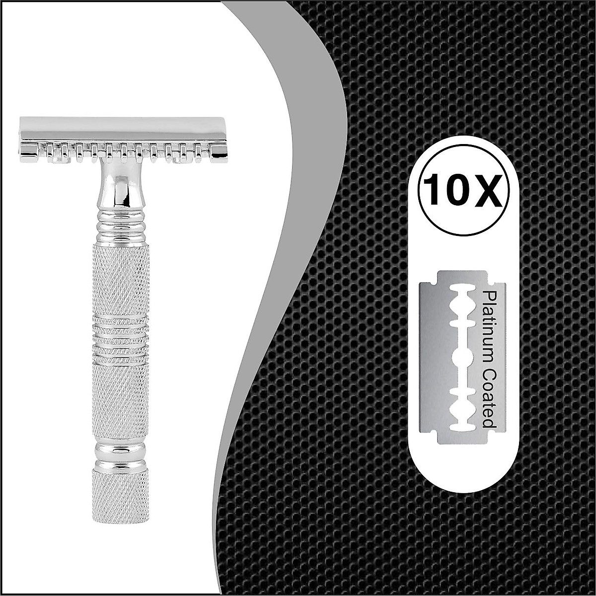 Pearl Shaving Double Edge Open Comb Safety Razor for Men (Brass metal) - Reusable Metal Razor | Eco Friendly DE Razor | Premium Shaving Razors for Men | Shaving Kit for valentine's gift