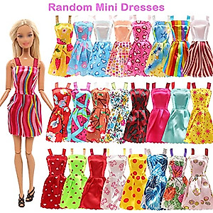 ENOCHT 47 PCS Girl Doll Clothes and Accessories 2 PCS Fashion Dresses 3 Tops and Pants Outfits 5 PCS Party Dresses 2 Sets Swimsuits Bikini,35 PCS Shoes Hangers and other Accessories for 11.5 inch Doll
