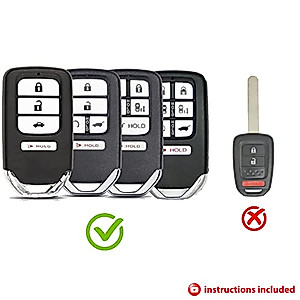 CR2032 2032 REMOTE KEY FOB BATTERY OEM Replacement Compatible with Honda 2013-2021+ Accord Civic Odyssey CR-V HR-V Fit Pilot Prox Smart Key Fob fits with FCC ID KR5V2X - (W. INSTRUCTIONS)