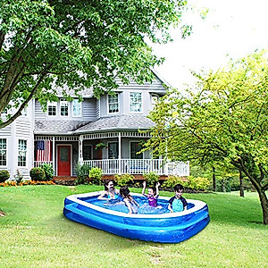 Inflatable Swimming Pool-Electric Pump Include 120" X 72" X 22" Family Full-Sized Inflatable Pool for Kids&Adults for Ages 3+ Blow up Lounge Pool Above Ground, Outdoor, Garden, Backyard