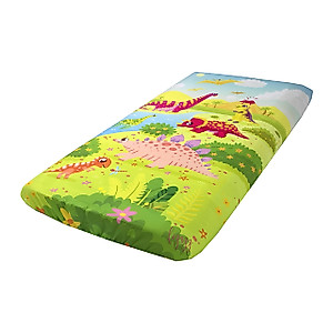 Baby Fitted Crib Sheet Bedding for Girls and Boys 2 Pack in Animal Print Nursery Fitted Standard Baby/Toddler Mattress Sheets (Jungle & Dinosaurs)