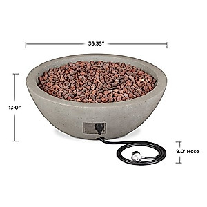 Afuera Living Contemporary Propane Fire Bowl in Glacier Gray