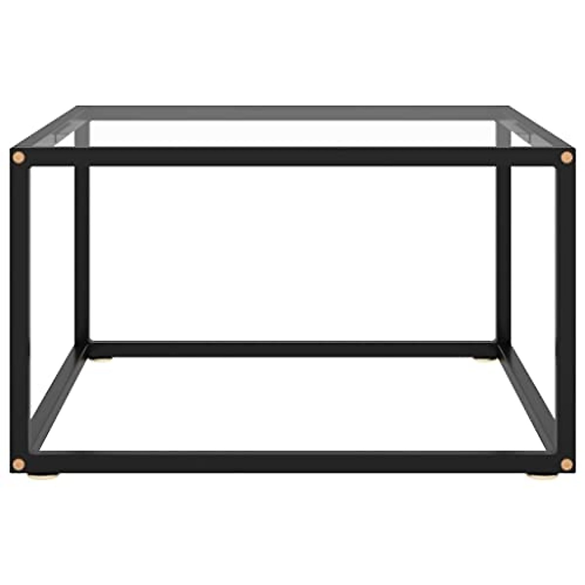 QJBSAVVA Coffee Table Black with Tempered Glass 23.6"x23.6"x13.8",Bedside Tables Side Tables End Tables Entrance Tables Suitable for Meeting Rooms, Reception Rooms, Offices