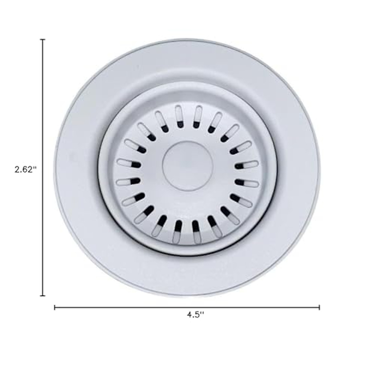 Nantucket 3.5KD-GCW Basket Strainer Kitchen Drain For Granite Composite Sinks - White