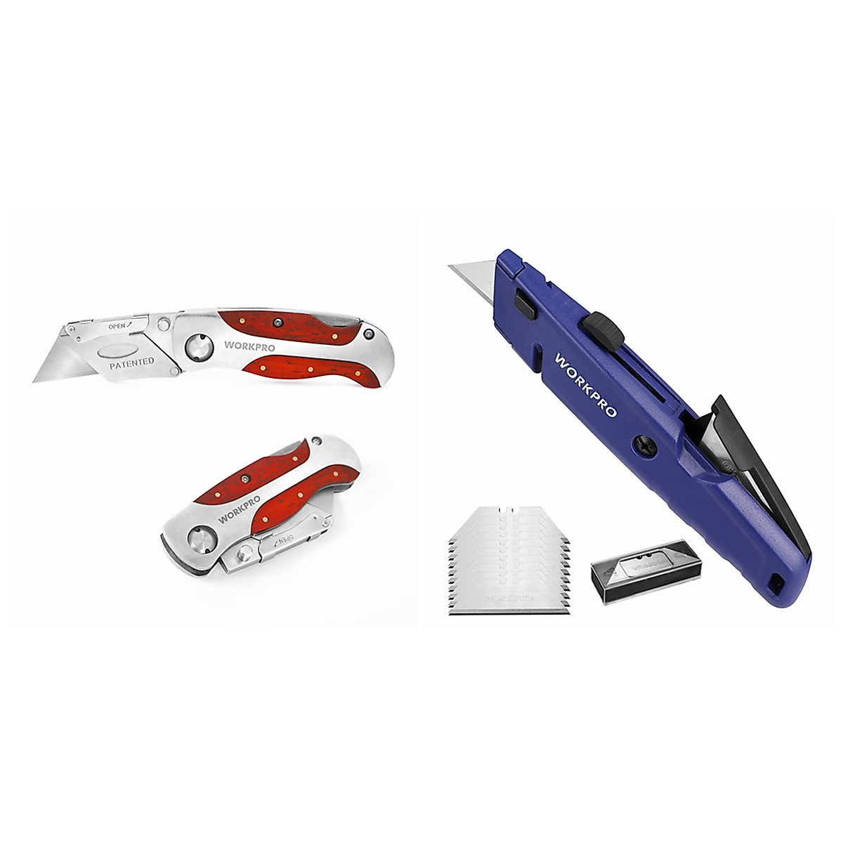 WORKPRO Utility Knife & Retractable Box Cutter With 13pcs SK5 Blades Extra
