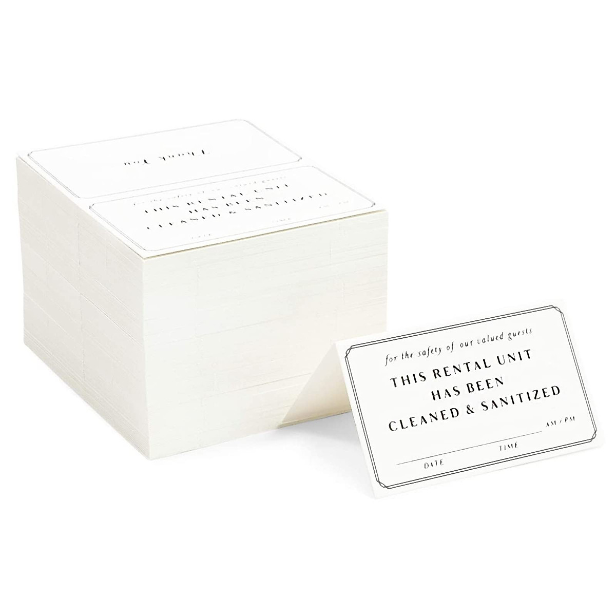 Stockroom Plus Tent Cards, This Rental Unit Has Been Cleaned (3.5 x 4 in, 200 Pack)