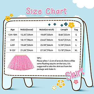 KEREDA Toddler Girls Layered Tutu Skirt Sparkling Sequin Tulle Dance Skirts 6-8 Y Black