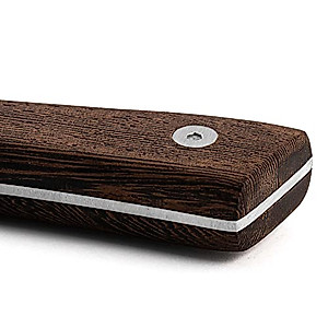 Schmidt Brothers - Cutlery Stone Series 7-Piece Kitchen Knife Set, High-Carbon German Stainless Steel Cutlery, Stone-washed Wood Handles and Clear Acrylic Magnetic Knife Block