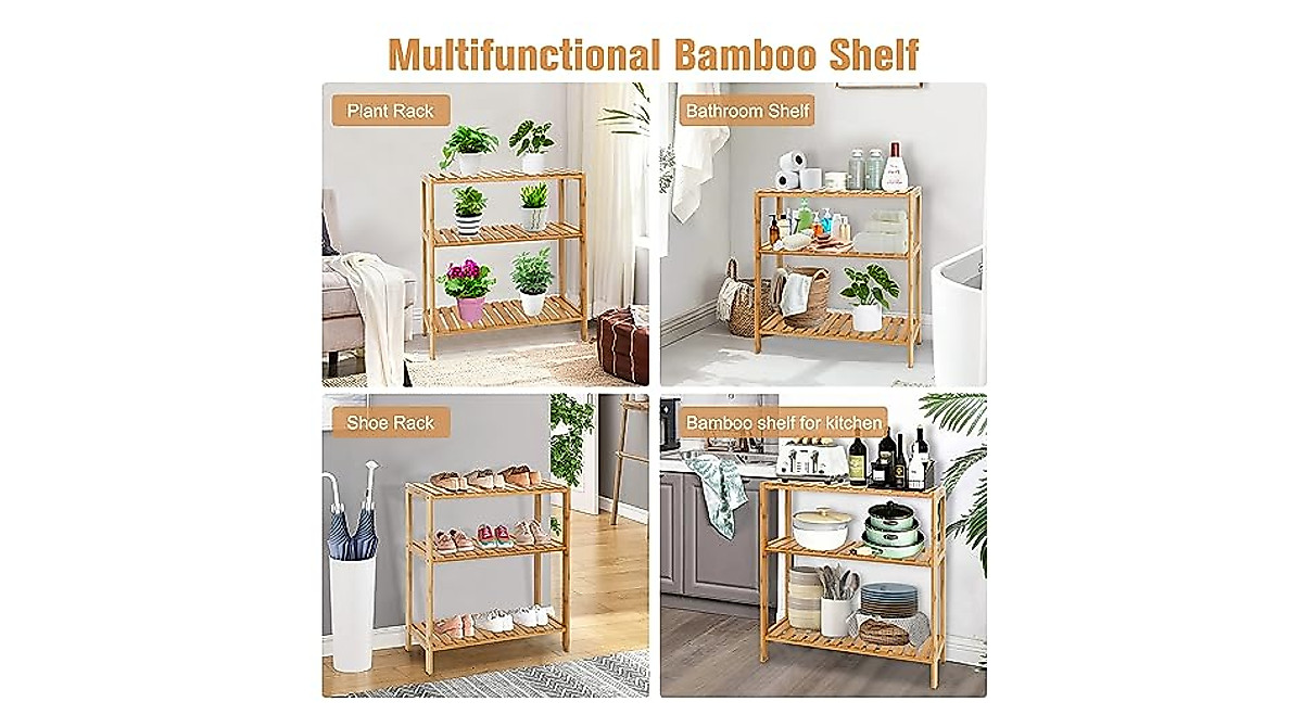 Kinbor Bamboo 3-Tier Rack | Versatile Storage for Any Room