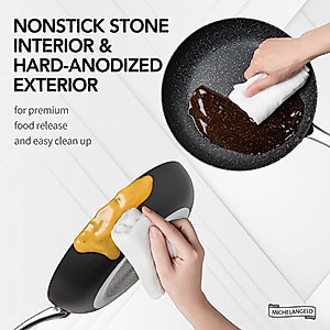 MICHELANGELO Hard Anodized Cookware Set - 10 Pcs Non Stick Pots and Pans Set with Granite Interior, Induction Cookware Set with Steamer Insert