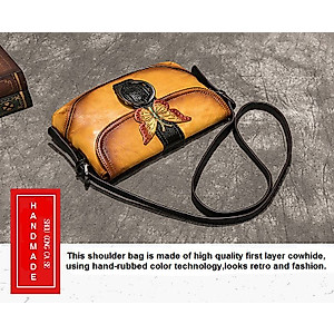 seegeeneey Women Leather Shoulder bag Handbag Purse for Women Crossbody Bag Messenger Bag Vintage Travel Bag Samll Purse (Green)