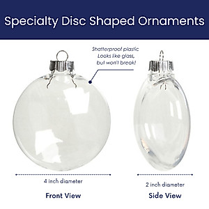 30th Birthday Lighted Christmas Ornament, Cheers to 30 Years Gift for Him & Her, Turning Thirty Years, Transparent Disc-Shaped Bauble with LED Fairy Lights, Battery Operated