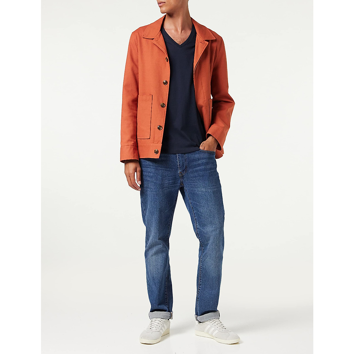 A|X Armani Exchange Men's Basic Pima V Neck Tee, Navy, X-Large