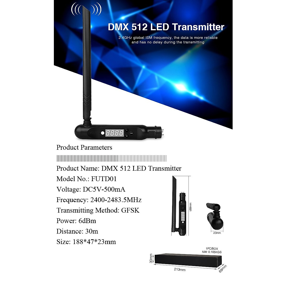 LGIDTECH Mi.Light DMX512 LED Transmitter,Only Work With DMX512 Console,Not Work With Computer Software and Oscilloscope