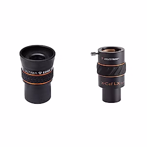 Celestron Ultima Edge - 10mm Flat Field Eyepiece - 1.25" & 93428 X-Cel LX 1.25-Inch 3X Barlow Lens (Black)