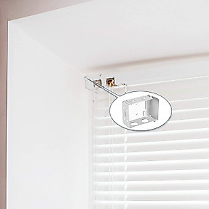 Hotop Blind Brackets 2.5 Inch Low Profile Box Mounting Bracket for Window Blinds, White（6）