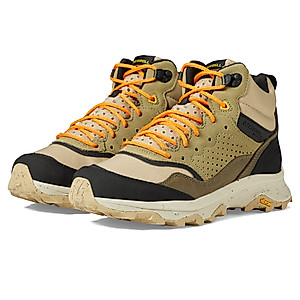 Merrell® Speed Solo Mid Waterproof Hiking Boots for Men – FloatPro™ Foam Midsole – Removable PU Footbed Clay/Olive 9 M