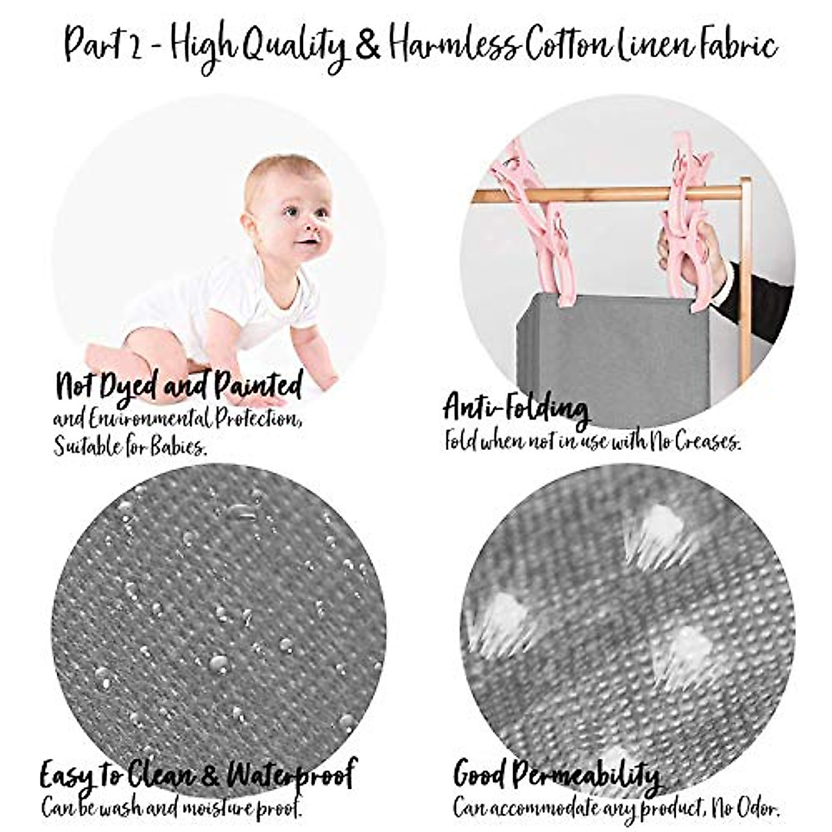 Storage Box Storage Bins 3 Pack Storage Cube Basket Bins Cloth Folding Box Closet Drawers Container Dresser Basket Organizer Shelf Collapsible for Underwear Sock Bra Tight Kids Toy (Gray)