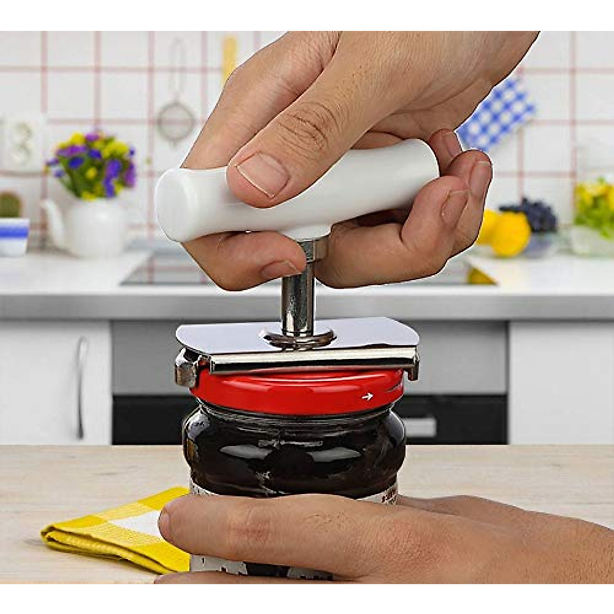 Jar Opener for Weak Hands - Powerful Lid and Stainless Steel Jar Quick Opening for Cooking & Everyday Use , Adjustable Jar Opener for Seniors Arthritis Women Children Elderly