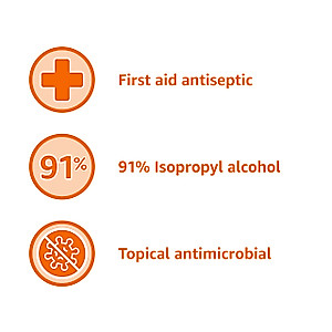 Amazon Basics 91% Isopropyl Alcohol First Aid Antiseptic, Unscented, 16 Fl oz, 1-Pack