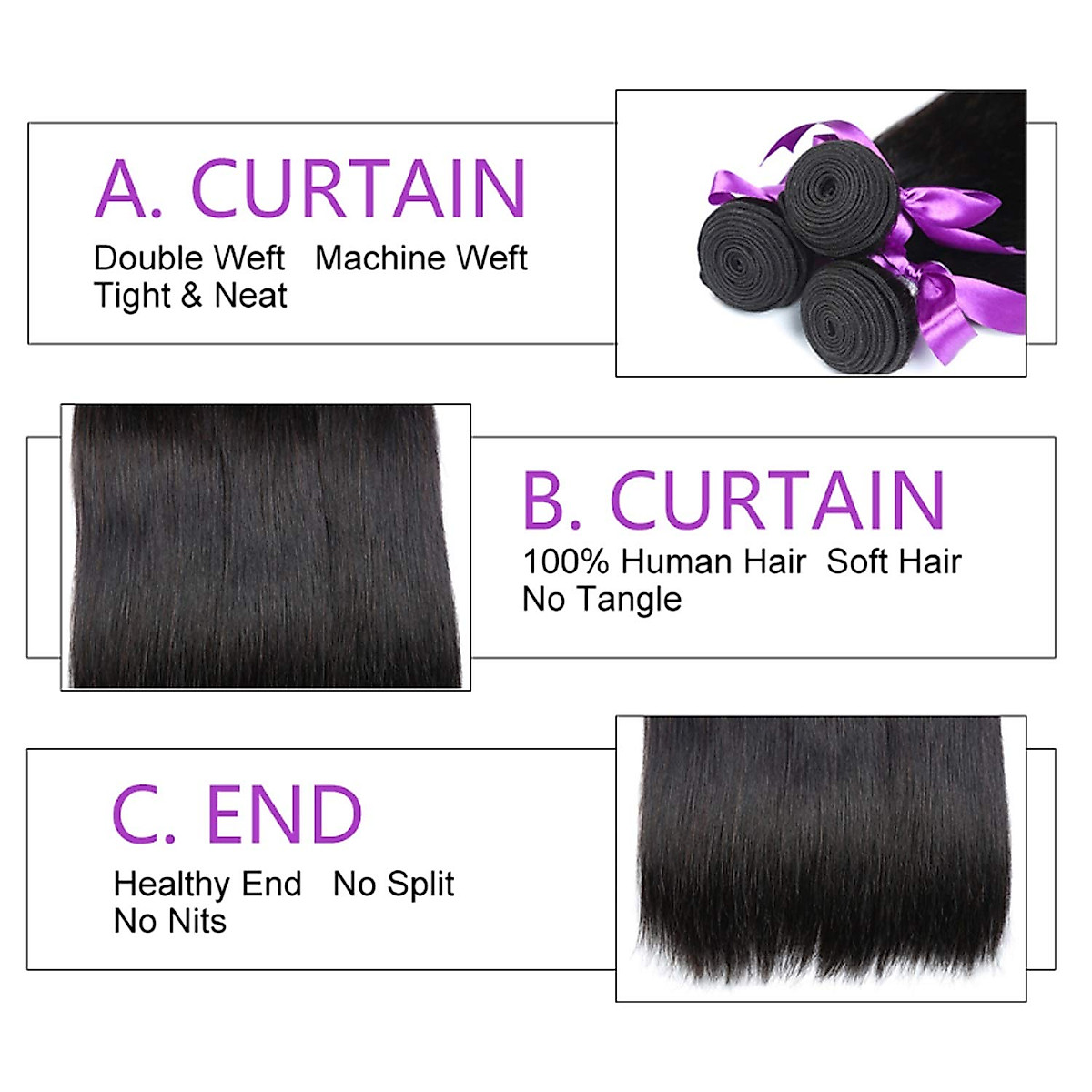 Hair Extensions, Wigs & Accessories Malaysian Straight Hair 3 Bundles With 13 * 4 Lace Frontal Closure Hair Weave Bundles Non Remy Human Hair Extension for Women (Length : 26 26 26Cl20)