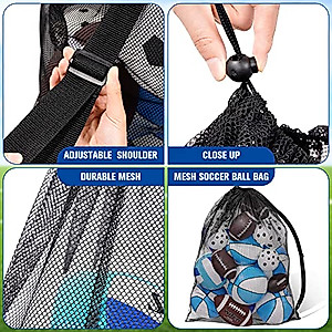 Shappy 4 Pack Extra Large Sports Ball Bag Mesh Soccer Basketball Bags Large Mesh Bag with Adjustable Shoulder Strap Ball Bags for Football Volleyball Gym Sports Equipment, 30 x 40 Inches