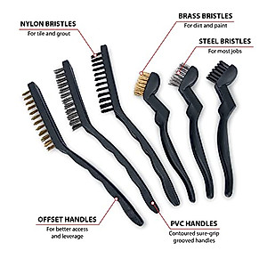 Performance Tool W4950 Detailing Brush Set (6 Pieces) - Perfect for Cleaning Interior and Exterior of Your Car, Truck or Motorcycle