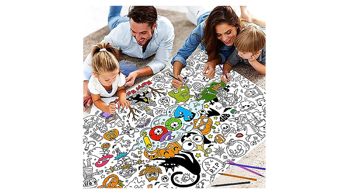 Giant Halloween Coloring Poster for Kids' Parties