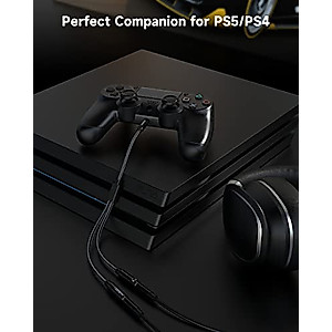 ZOOAUX 3.5mm Combo Audio Adapter Cable with Separate Mic and Audio Headphone Connector for PS4,PS5,Xbox One S,Nintendo Switch,Tablet,Mobile Phone,PC Gaming Headsets and New Version Laptop 13 Inch