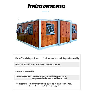 Customizable Expandable Prefab Tiny Home for Adults - Foldable Mobile House with 1-3 Rooms, Kitchen & Bathroom - Portable Living Solution for Small Families, Storage Sheds & Garden Houses