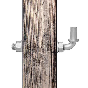 Wulankd 2Pcs 6 inch Heavy Duty J-Bolt Gate Hinge with 5/8" for Chain Link Fence, Galvanized Steel Post Gate Hinges for Farm Gate Hardware, Nuts & Washers Included