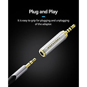 Vention 3.5mm Female to 2.5mm Male Audio Adapter Converter Premium Quality Headphone Earphone Headset 2.5mm to 3.5mm 3 Ring Jack Stereo or Mono 2 Pack