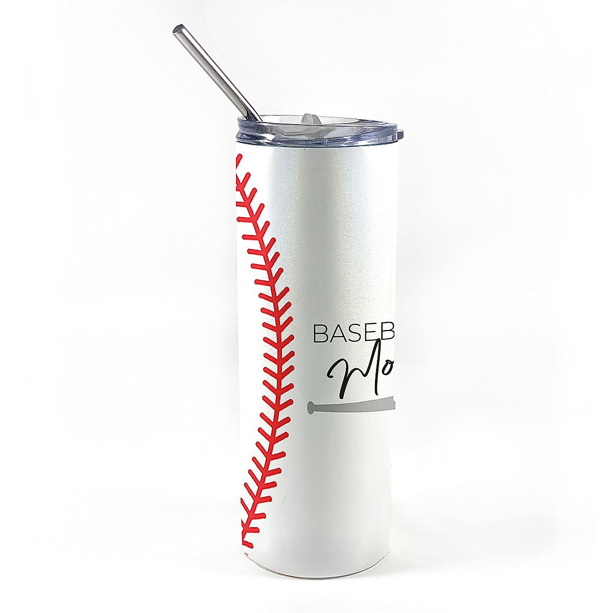 Trend Setters Baseball Mom – Iridescent Finish – One 20 oz Stainless Steel Travel Tumbler with Straw – Double Wall Vacuum Insulation– Keep Beverages Cold For Up to 18 Hours or Hot for 6 Hours
