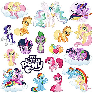 My Little Pony TV Friendship is Magic 50ct Vinyl Large Deluxe Stickers Variety Pack - Laptop, Water Bottle, Scrapbooking, Tablet, Skateboard, Indoor/Outdoor - Set of 50
