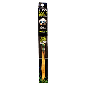 Woobamboo! Bamboo Toothbrush - Adult - Medium Bristle, BPA Free Nylon Bristles, Eco-Friendly, Biodegradable, Compostable, Vegan (Pack of 1)