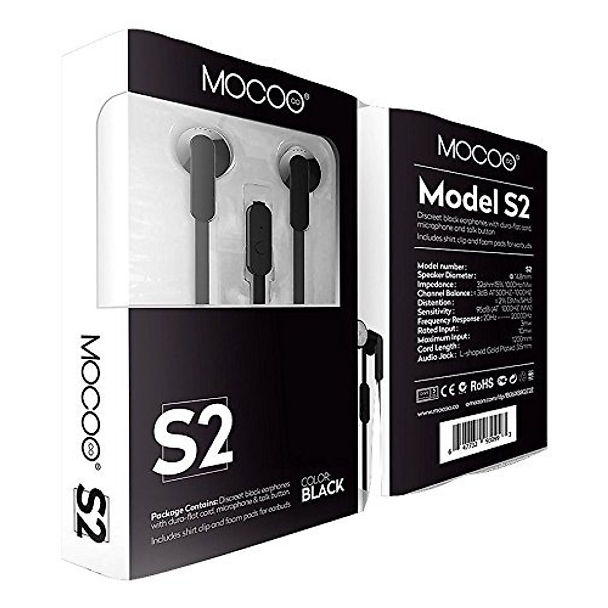 Classic Earbuds with Microphone, Anti Tangle Cord & L-Shaped Headphone Jack