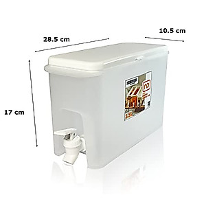 NDBOX Slim Drink Dispenser for Fridge with Spigot and Large Silicon Trivet - Spacesaver 0.92Gal Container (White Jug 1pc + Silicone Trivet)