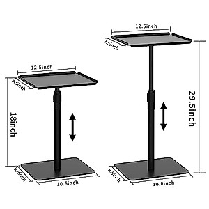 18" to 29.5" Height Adjustable End Table, Modern Metal Nightstand Furniture for Living Room Bedroom Dorm Office, Place Drinks, Snacks, Books, Meals, Plates, Remotes, Magazines, Phones on The Top