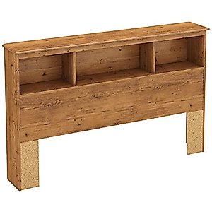 South Shore Little Treasures Bookcase Headboard with Storage, Full 54-inch, Country Pine