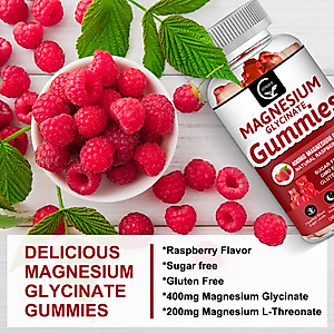 Magnesium Glycinate Gummies 400mg, Magnesium L-Threonate 200mg - Chelated Magnesium Potassium Complex Supplement with VitD, B6, CoQ10, Supports for Memory, Calm, Mood & Sleep - 60 Count (Pack of 2)