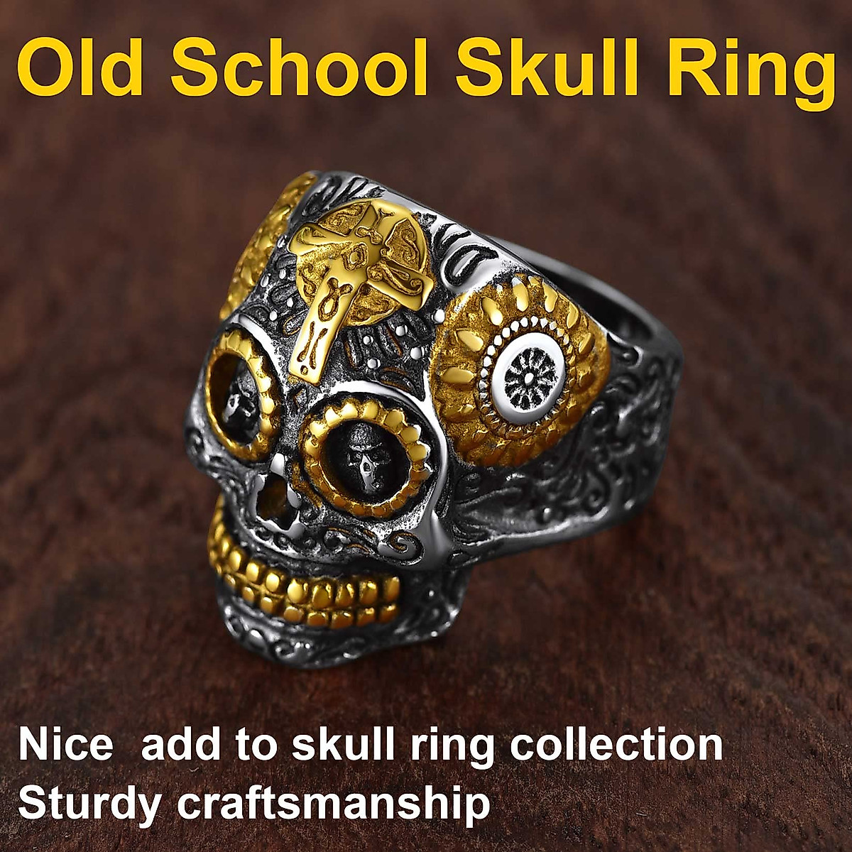 ChainsProMax Skeleton Ring Size 14 Gothic Rings for Women