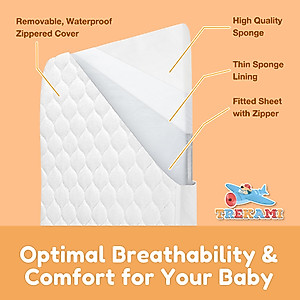 Baby Bassinet Mattress Pad - Oval Bassinet Mattress 30x15x2 with Waterproof, Washable, Zippered and Breathable Bassinet Mattress Topper Cover - Oval Baby Mattress Fit for Moses Basket & Cradle