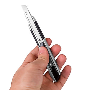 Internet's Best Snap-Off Utility Knife - Small - Set of 5 Pack - Blades Belt Clip - Retractable Razor Knife Set - Box Cutter Locking Razor Knife Tool - Good Grip