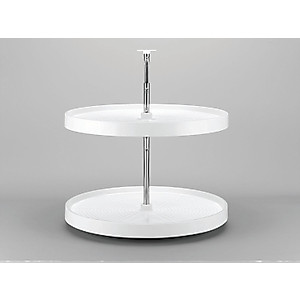 28in Full Round Polymer Lazy Susan Set White