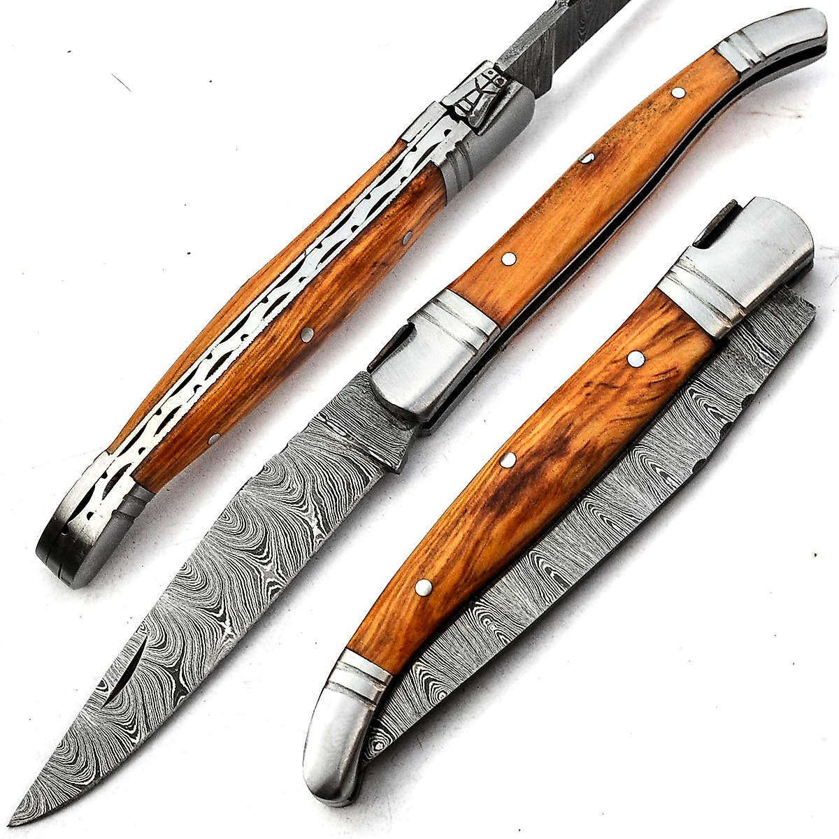 PAL 2000 KNIVES FOL-9695 Custom Handmade Damascus Steel 9 Inches Folding Pocket Hunting Knife