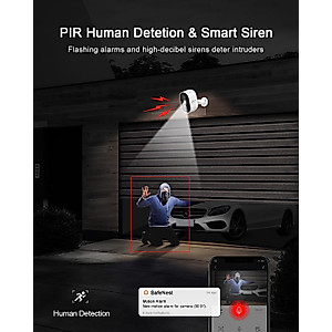 AMSEEN Solar Security Camera Wireless Outdoor with 360° Panoramic View, PIR Human Detection, 2K Night Vision, Spotlight and Siren, 2-Way Audio, Compatible with Alexa for Home Surveillance (C2-01)